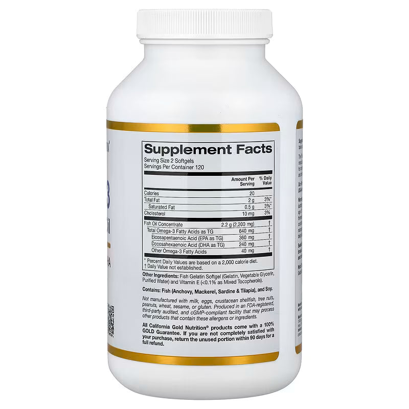 California Gold Nutrition, Omega-3, Premium Fish Oil, 240 Softgels ...