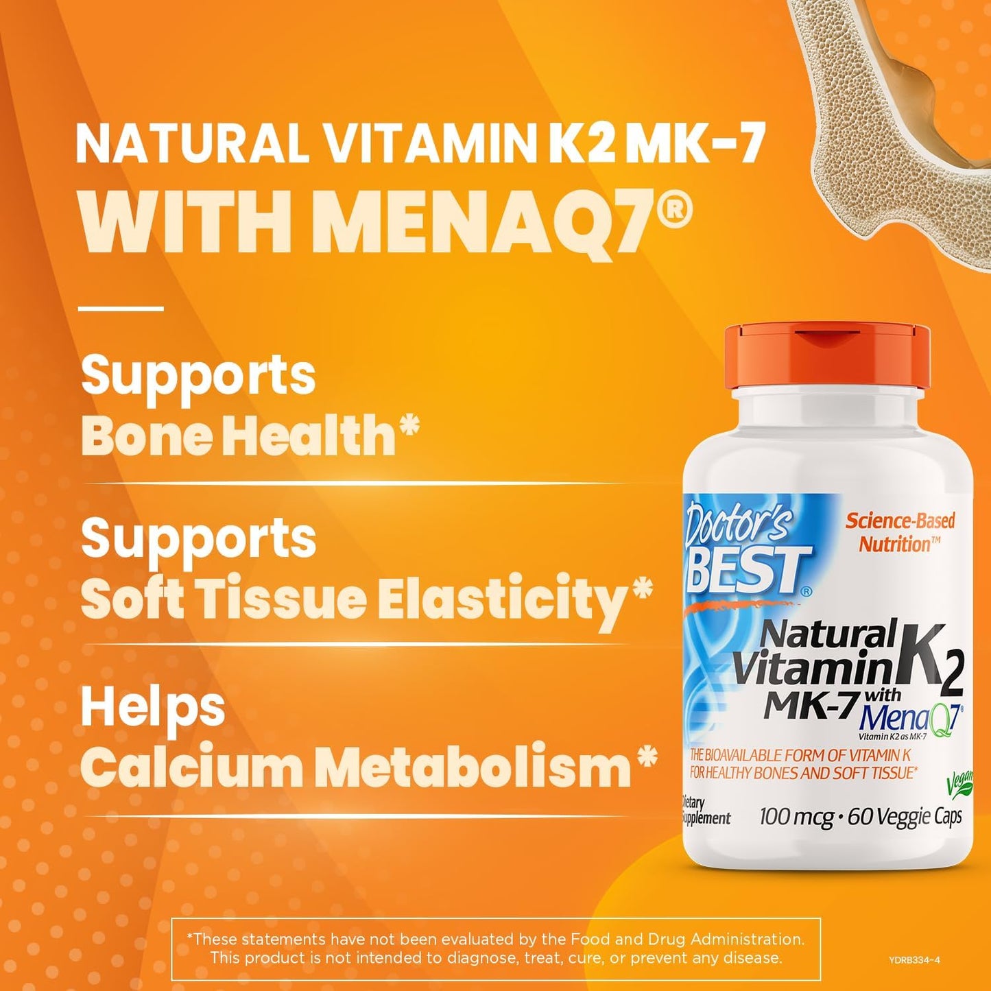 Doctor's Best Vitamina K2 Mk-7 natural con MenaQ7, vitamina K2 de 100 ...