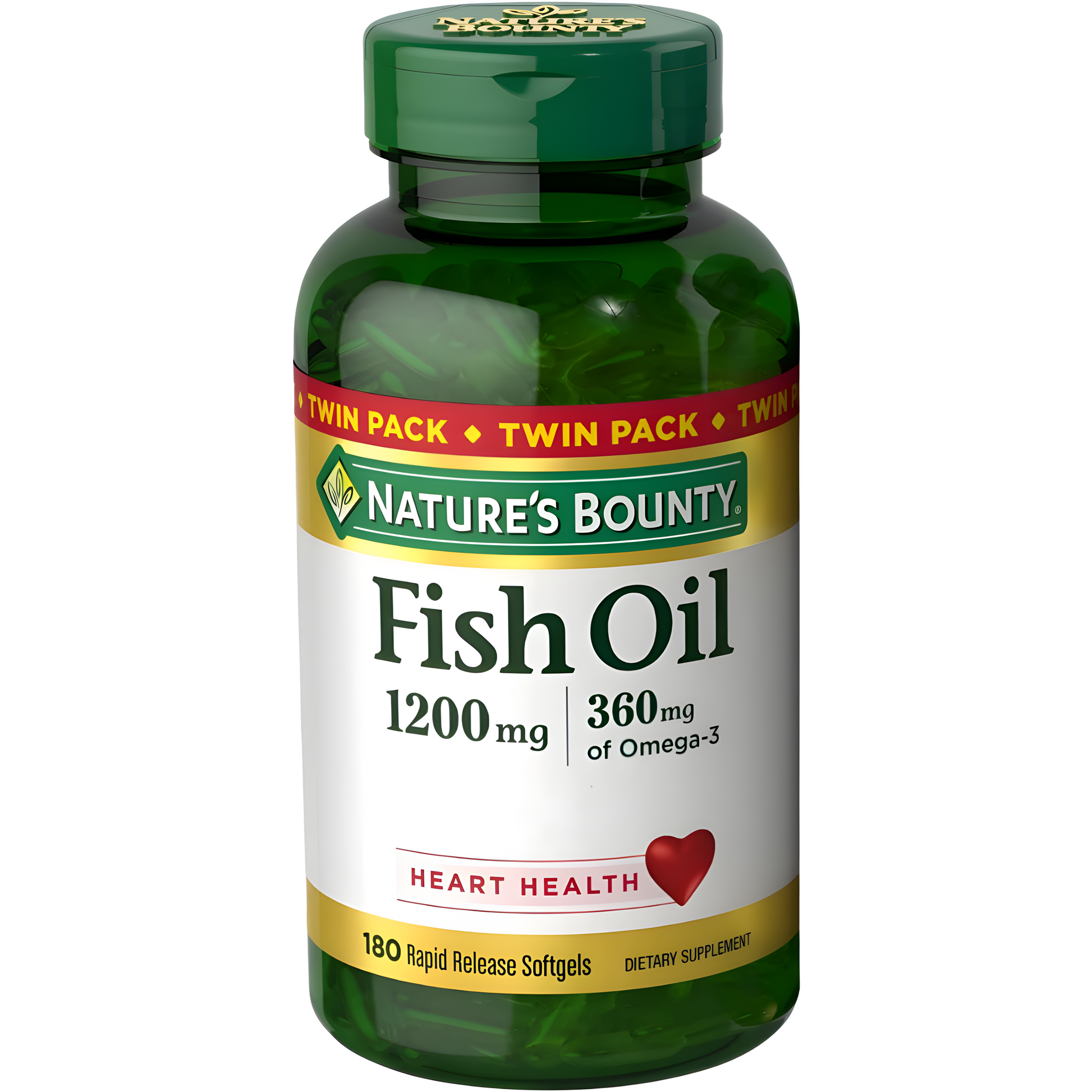Nature's Bounty Fish Oil 1200Mg, 180 cápsula blanda liberación rápida ...