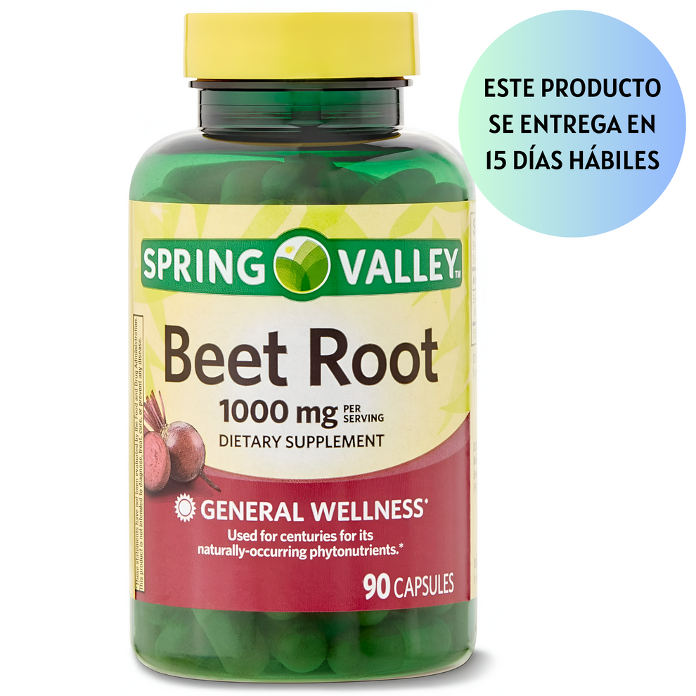 Spring Valley beet root 1000mg, 90 capsulas – Beauty Store Peru