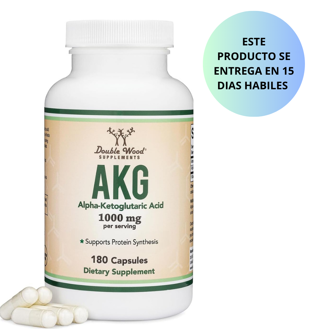 Double Wood - AKG(Alpha-Ketoglutaric Acid), 1000mg - 180 capsulas ...