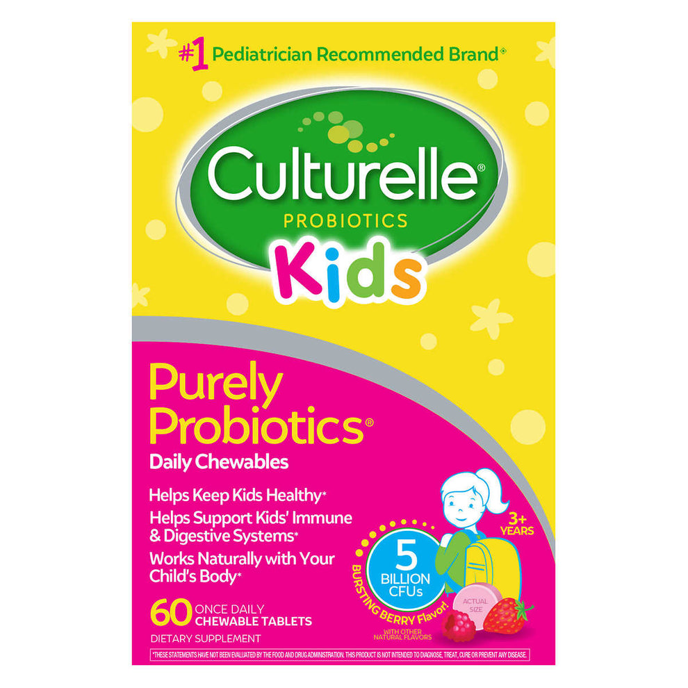 Culturelle Probiotic Kids Purely Probiotics 60 tabletas masticables ...