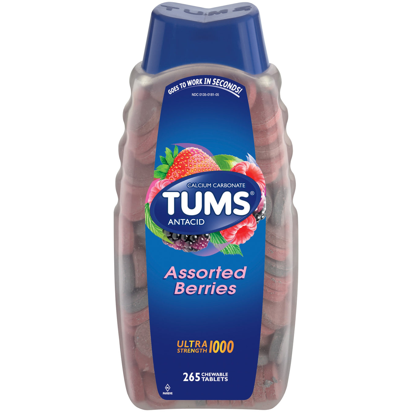 Tums Ultra Strength 1000 antiácido/suplemento de calcio 265 tabletas m ...
